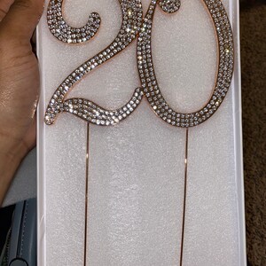 20 Birthday Cake Topper ROSE GOLD Number Twenty Cake Topper 20th ...