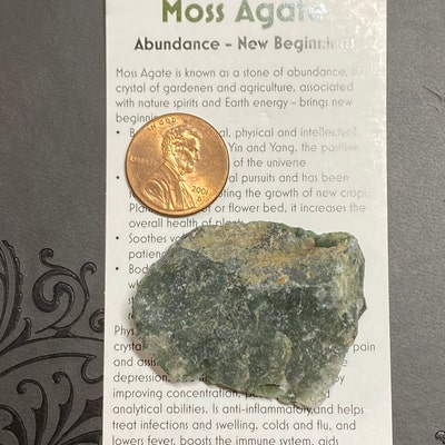 Raw Moss Agate Stone Raw Stones Raw Moss Agate Crystal Healing Crystals ...