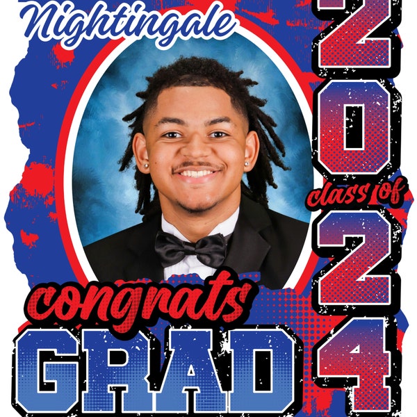Class of 2025 Graduate Red and Blue Canva Template | Congrats Grad ...