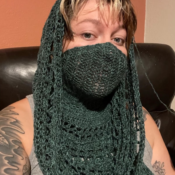 Wasteland Cowl Crochet PATTERN | Whimsical Elven Hooded Scarf, Festival ...