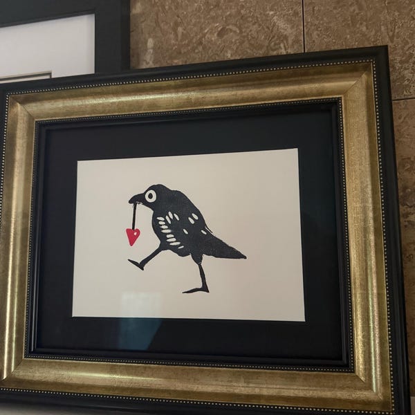 Magpie Linocut Print - Stolen Heart Artwork - Etsy