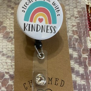 Treat People With Kindness/be Kind/kindness/badge Holder/badge - Etsy