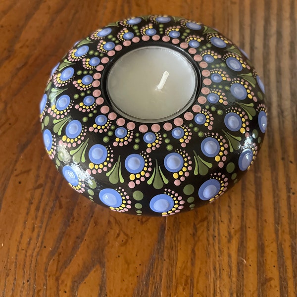 Dot Art Mandala Stone Paperweight Hand Painted Rock Meditation Medium ...