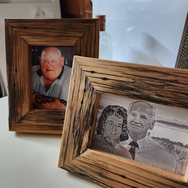 7" X 5" Chunky Recycled Wooden Photo Frame - Chunky Oiled Style. Eco ...