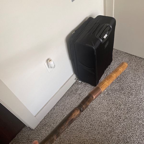 Handcrafted Wooden Walking Stick/cane/pool Cue Holder - Pine & Maple ...