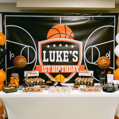 Basketball Themed Photo Booth Backdrop, Concession Stand Backdrop ...