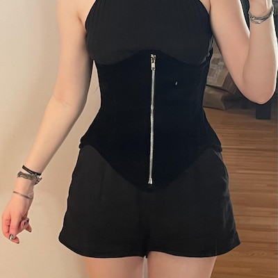 Front Lace up Corset Heavy Duty Underbust Front Laced Corset Steel ...