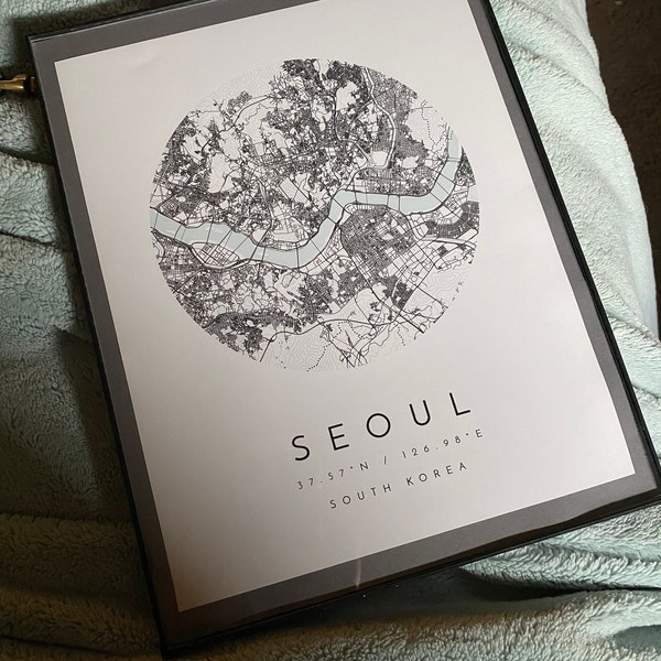 City Map Poster, Seoul Map, Minimalist Map, Seoul Print, Seoul Poster ...
