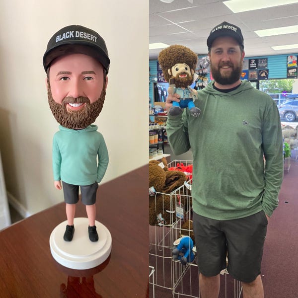 Custom Clay Bobbleheads Father and Son, Personalized Double Polymer Clay Figurines Sculpted ...