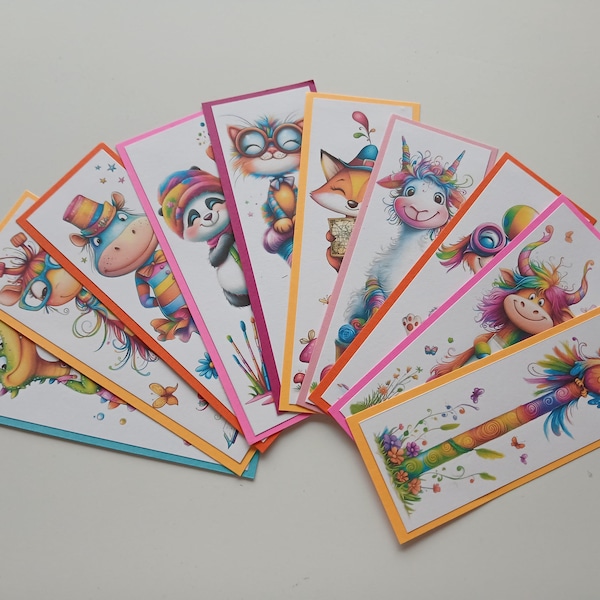 Patchwork Animals Printable Bookmarks: Whimsical Designs (digital ...