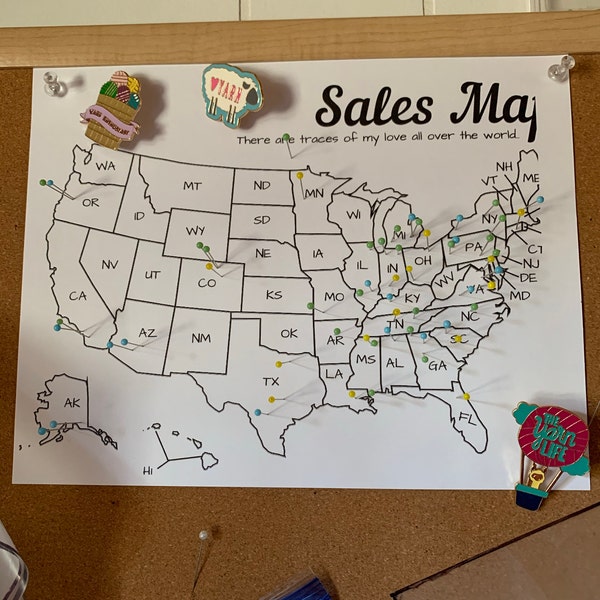 Sales Map Tracker - Printable United States Etsy Sales Map, Goal Map ...