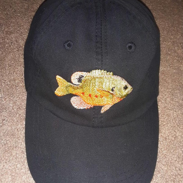 Blue Gill Embroidered Hat, Baseball Cap, Bluegill Fish, Fishing ...
