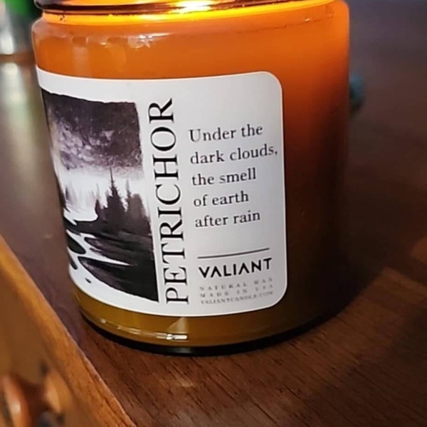 Petrichor | the Smell of Earth After Rain | Soy Wax Candle in Amber Jar ...