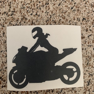 Lady Biker Riding Vinyl Decal - Etsy