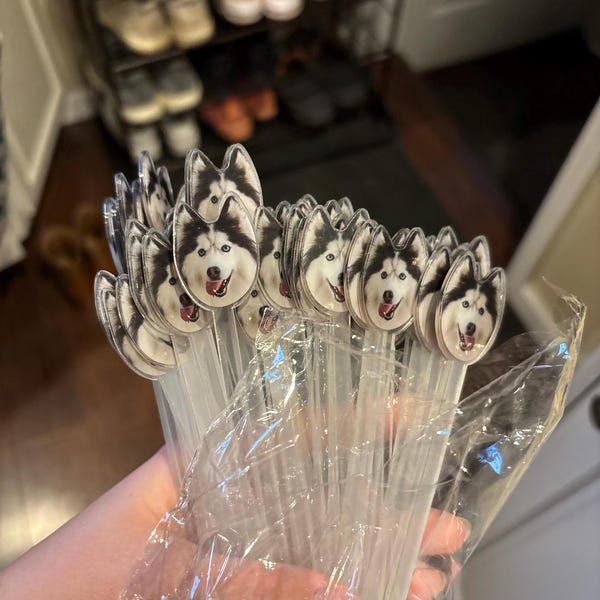 Wedding Pet Stir Sticks, 50 Pcs Double-sided Dog Stir Stick, Watercolor ...