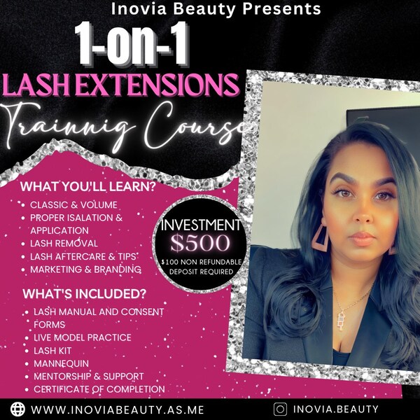1 on 1 Lash Class Flyer, DIY Lash Training Masterclass Course Template ...
