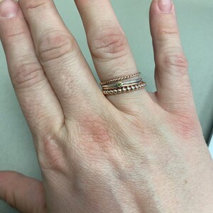 Stacking Ring Set Ultra Thin Stacking Rings Twist Ring, Dainty Beaded ...