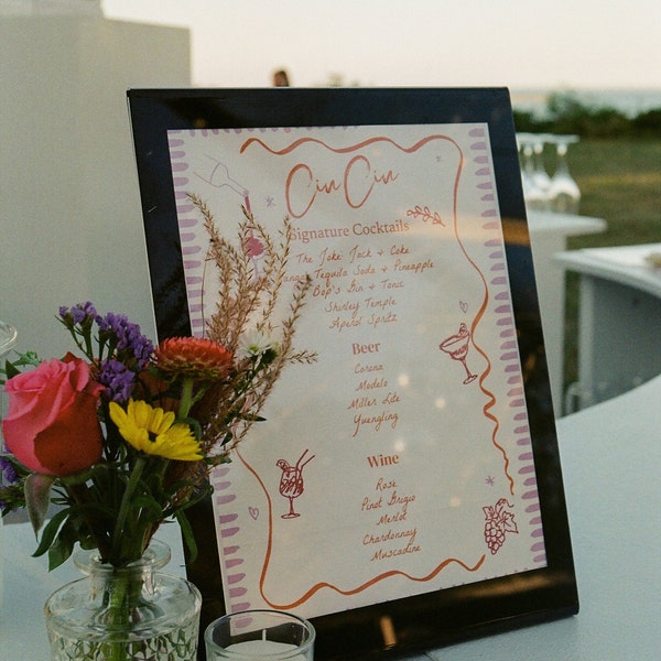 BAR + DRINKS MENU Template | Hand Drawn & Handwritten Italian Scribble ...