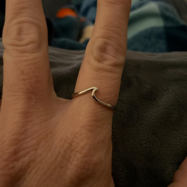 Ocean Wave Ring Sterling Silver, Ocean Ring, Dainty Ring, Sterling ...