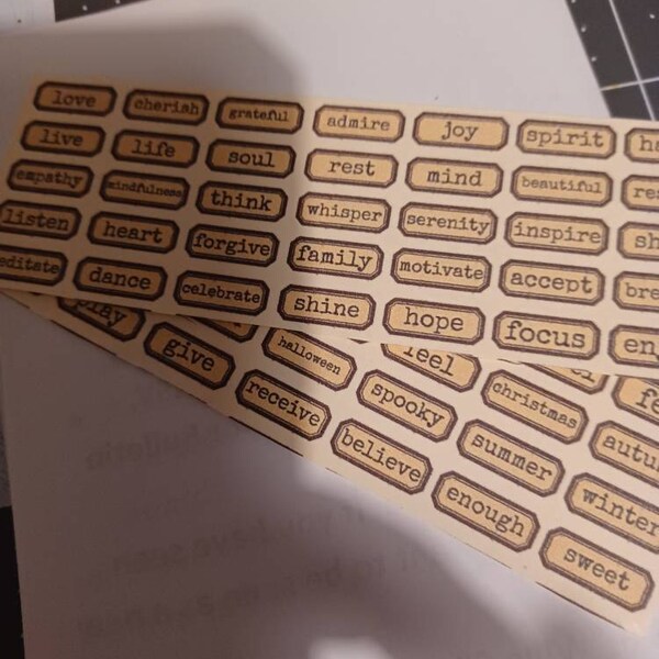 Random Words and Numbers Printable Labels, Digital Download for Junk ...