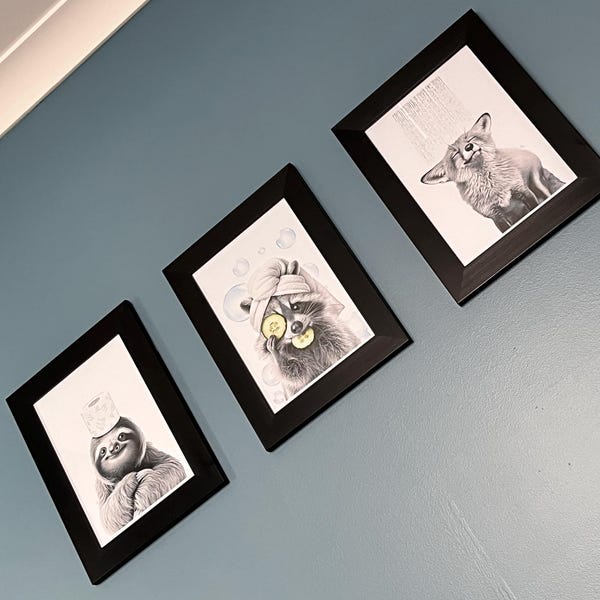 Bathroom Art, Raccoon, Spa Decor, Toilet Humor, Kids Bathroom, Bathroom ...