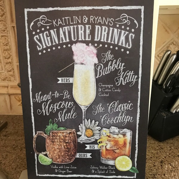 Captain and Coke Cocktail Recipe Sign Bar Decor 5x7 Chalkboard Style ...