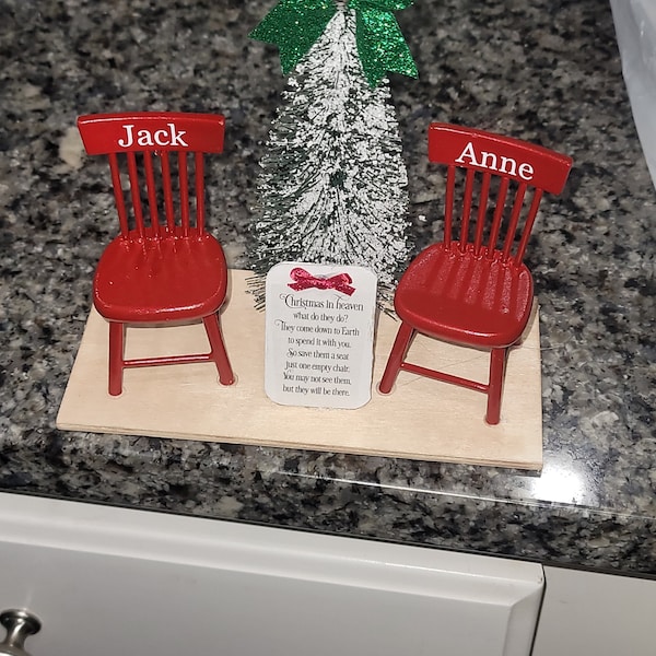 Christmas in Heaven Ornament Memorial With Wooden Rocking Chair - Etsy