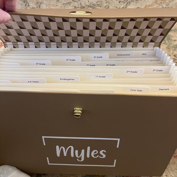 KIDS Vinyl Name Decal, Milestone Tote Decal, File Box Decal, School ...