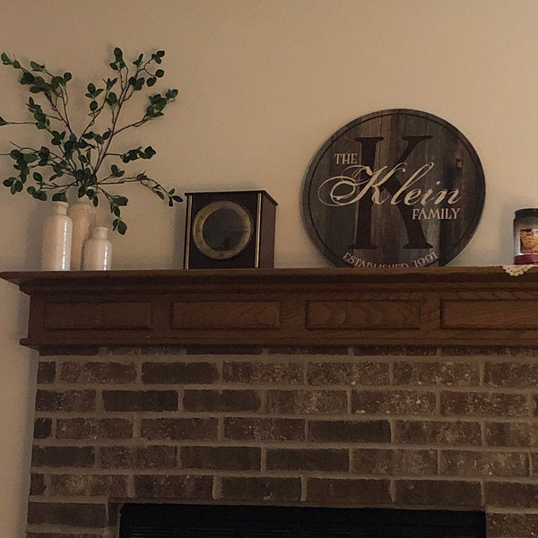 Personalized Family Established Sign, Round Personalized Family Name ...