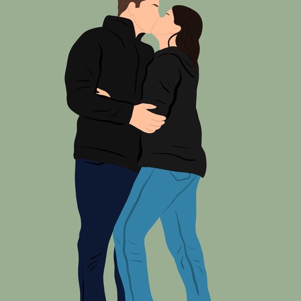 Custom Minimalist Digital Portrait Faceless Illustration ASAP ...