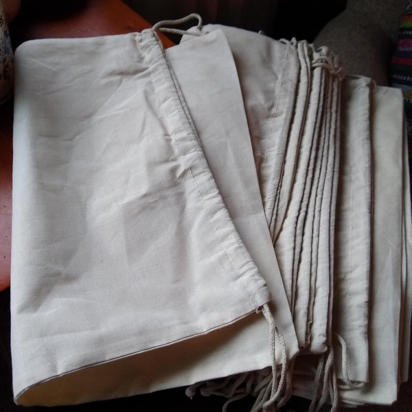 Cotton Double Drawstring Bags. 100% Organic Cotton Reusable Storage ...