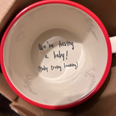 Pregnancy Announcement Hidden Message Mug, We're Having a Baby ...