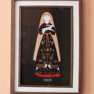 Art Poster Print Medeine Goddess V.1 Lithuanian Mythology Slavic Folk ...