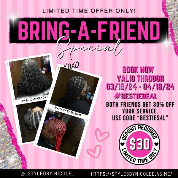 Bring A Friend Booking Flyer, Bring A Friend Special, Bring A Friend ...