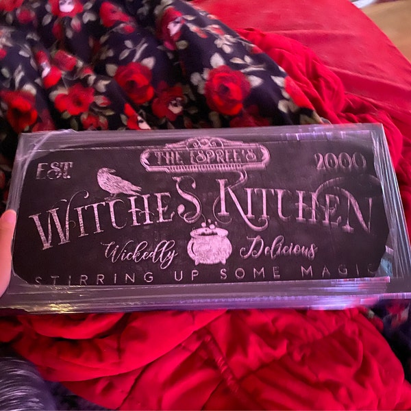Personalized Witches Kitchen Sign, Stirring up Magic, Kitchen Wall ...