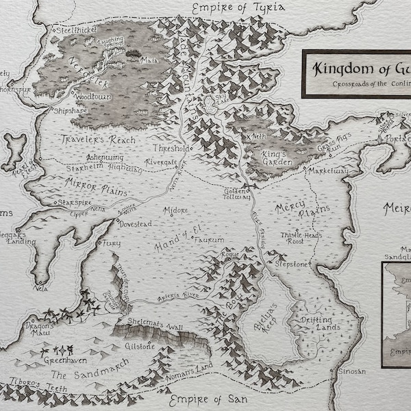 Print of Hand Drawn Prythian Map, ACOTAR, Hand Drawn Fantasy Map ...