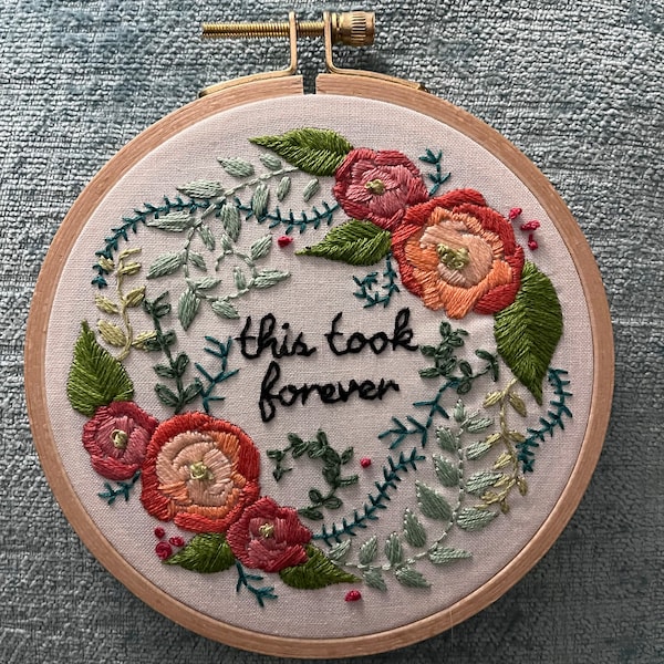 Snarky Hand Embroidery Kit, This Took Forever, Funny Diy Needlepoint ...