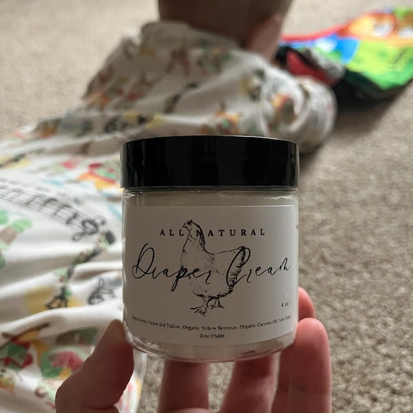 All Natural Diaper Cream - Grassfed Beef Tallow - Handmade Nontoxic ...