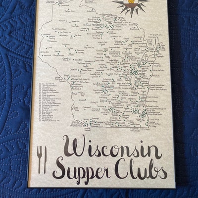 Wisconsin Supper Clubs Map REVISED 2023 - Etsy