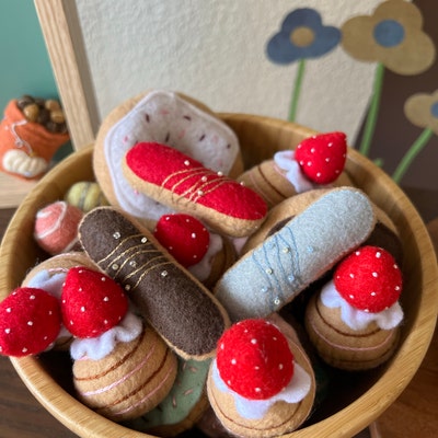 Blueberry Tart Felt Pastry, Pumpkin Pie, Cupcake for Decoration or ...