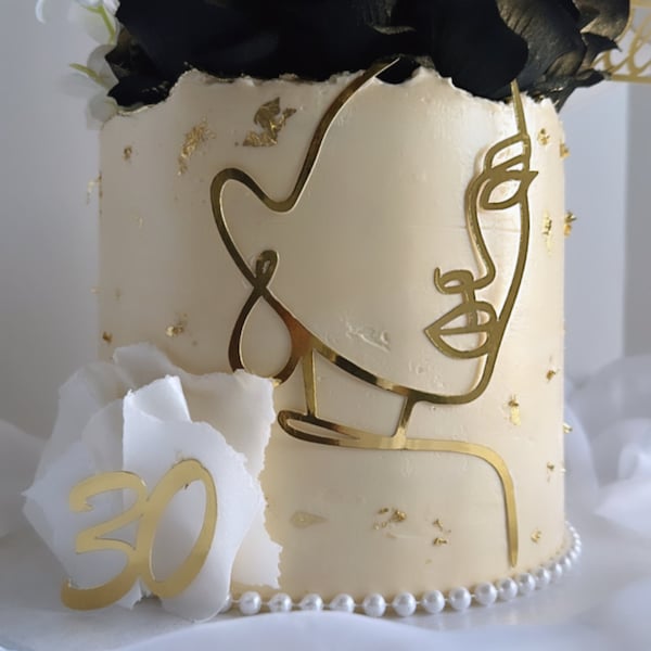 Lady Line Art Face Cake Plaque African Woman Part 2, Line Art Black ...