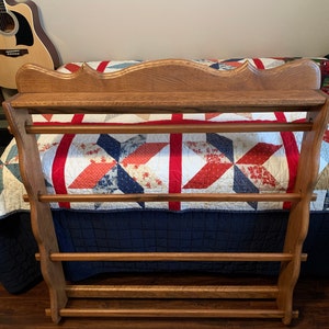 Hanging Solid Oak Quilt Rack - Etsy