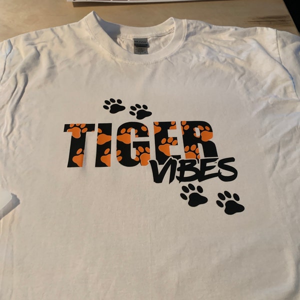 Tiger Vibes SVG, Tiger Paw Print, Team Spirit Svg, School Pride Design ...