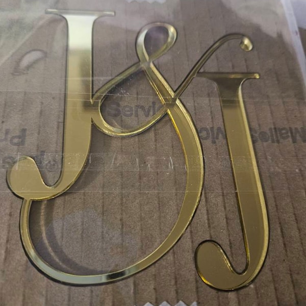 Personalized Monogram Acrylic Wedding Cake Topper With Couples Initials ...