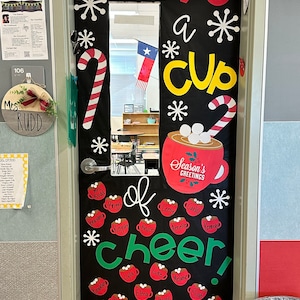 Cup of Cheer Holiday Decor Classroom Bulletin Board Cheer Themed Door ...