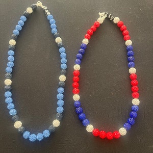 Solid Bling Baseball Necklace Red Solid Red Drip Bling Drip Necklace - Etsy