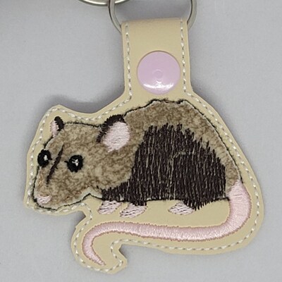 Rat Embroidery, Rat Key Fob, Chinese New Year, Year of the Rat Key Ring ...