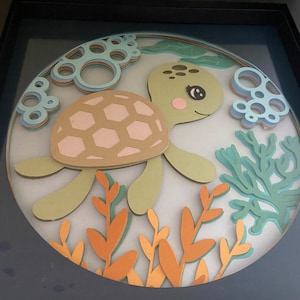 Turtle Shadow Box Svg, Shadow Box Svg, Ocean Svg, 3d Svg, Layered Svg ...