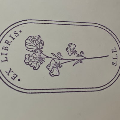 Vintage Floral Library Stamp or Book Stamp, From the Library of ...