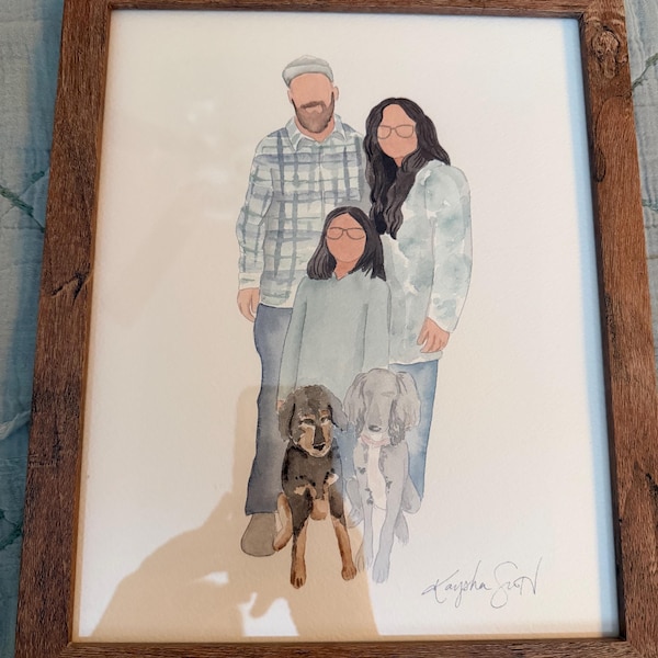 Custom Faceless Family Portrait | Hand-painted Watercolor Art ...